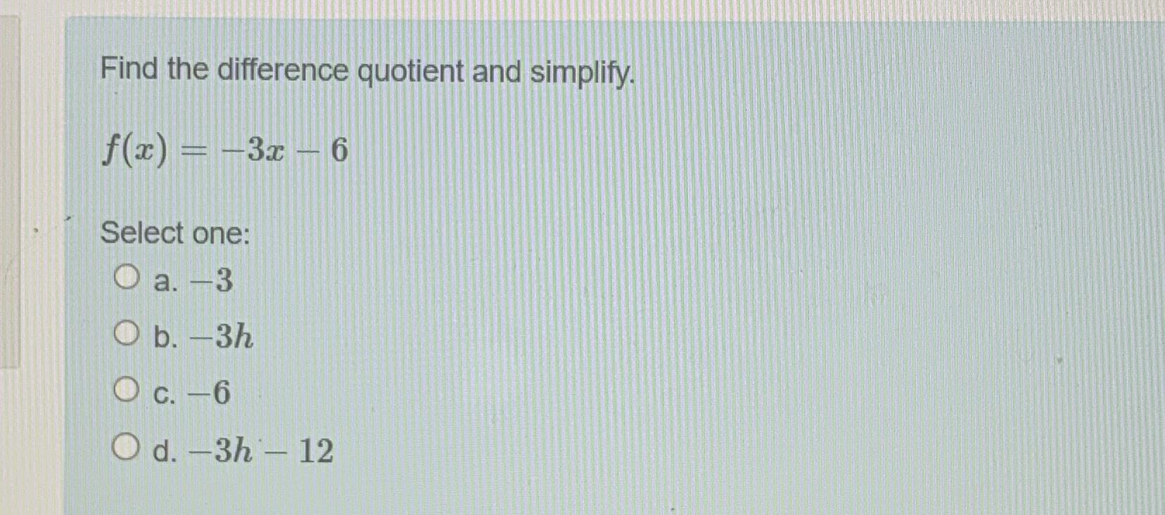 Solved Find the difference quotient and | Chegg.com