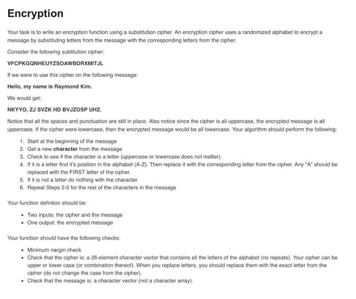 Encryption Your task is to write an encryption | Chegg.com