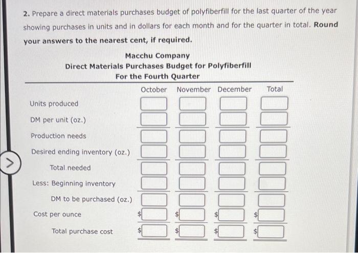 Solved Direct Materials Purchases Budget: Direct Labor | Chegg.com