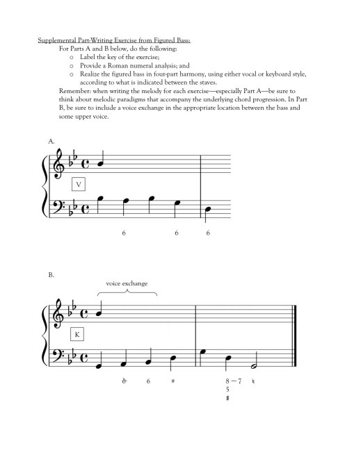 Supplemental Part Writing Exercise from Figured Bassi | Chegg.com