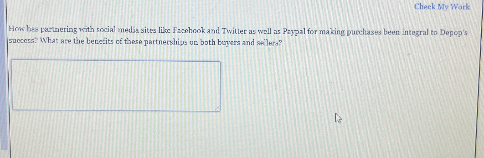 Solved Check My WorkHow has partnering with social media | Chegg.com