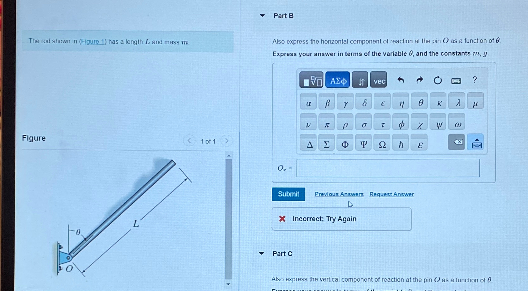 Part BThe rod shown in (Figure 1) ﻿has a length L | Chegg.com