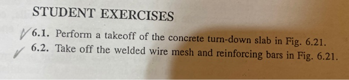 Solved STUDENT EXERCISES 6.1. Perform a takeoff of the | Chegg.com