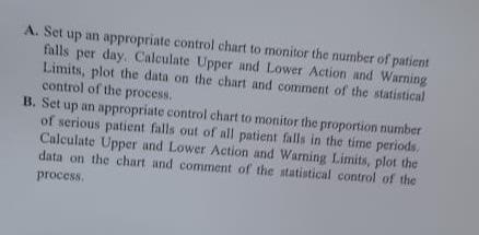 Solved A. Set up an appropriate control chart to monitor the | Chegg.com