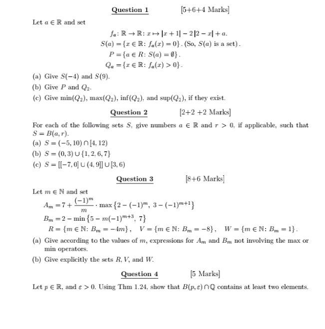 Solved Let a∈R and set | Chegg.com