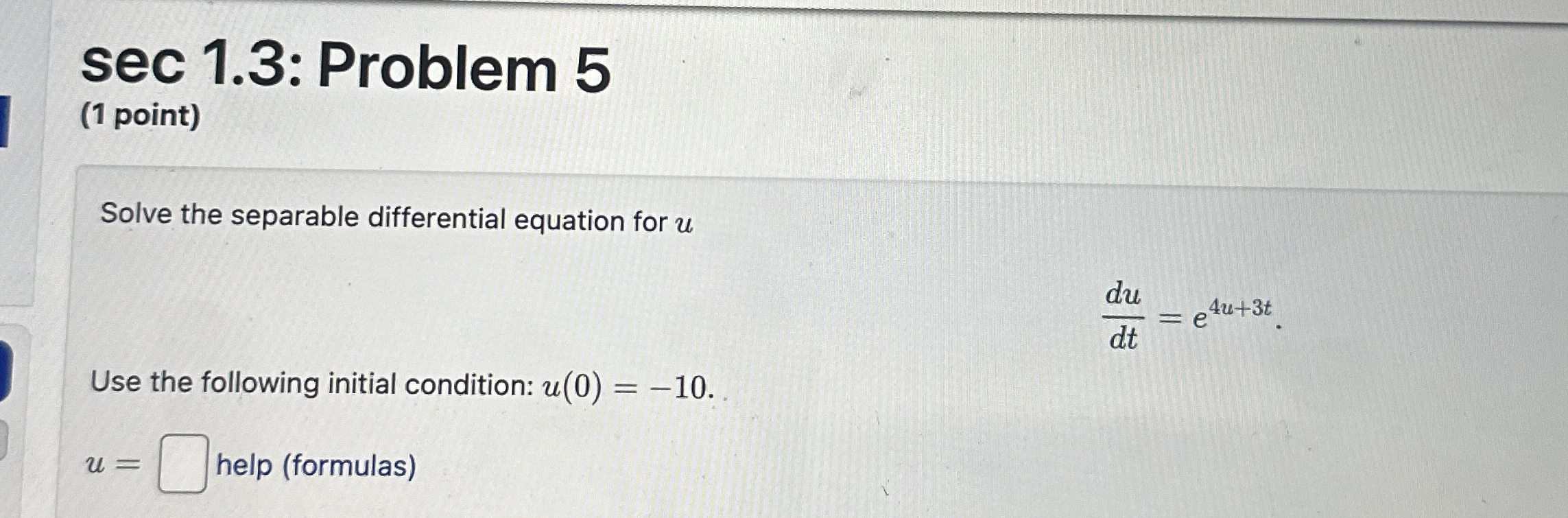 Solved Solve the separable differential equation for | Chegg.com
