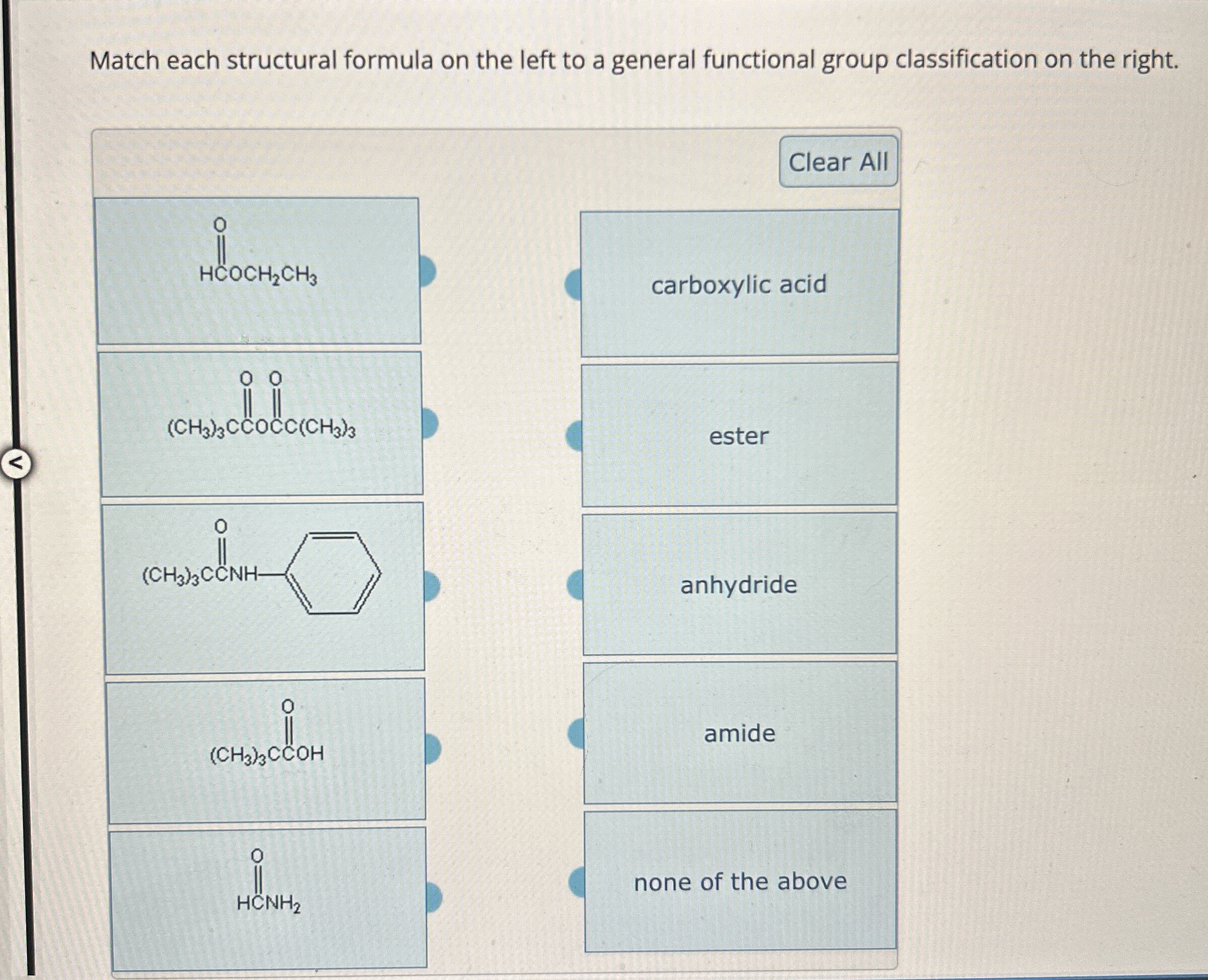 Solved Match each structural formula on the left to a | Chegg.com