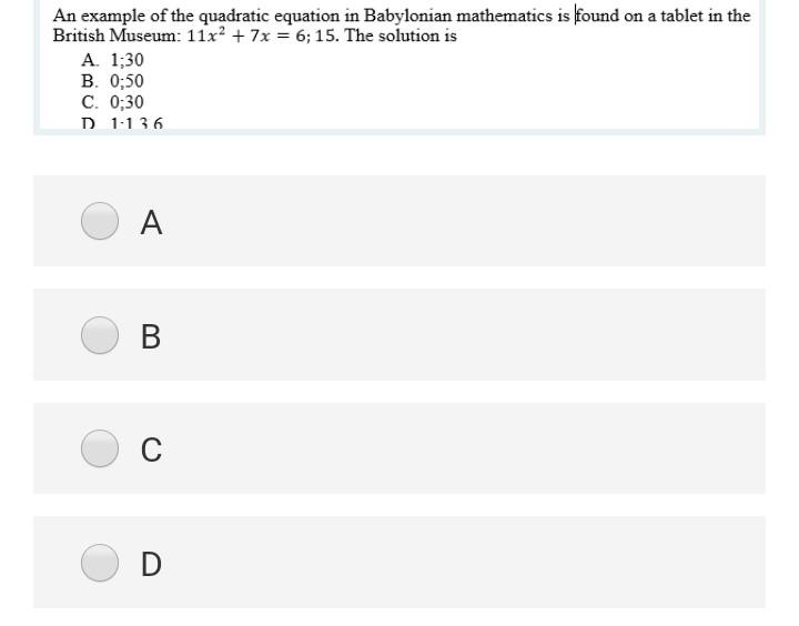 Solved An example of the quadratic equation in Babylonian | Chegg.com