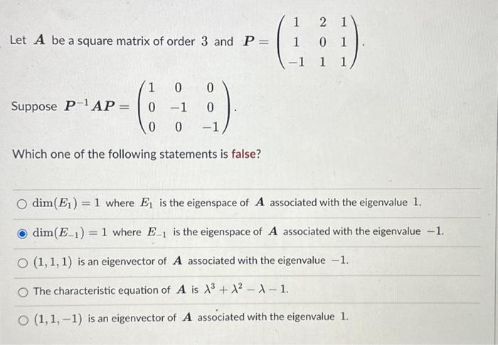 Let A be a square matrix of order 3 and | Chegg.com