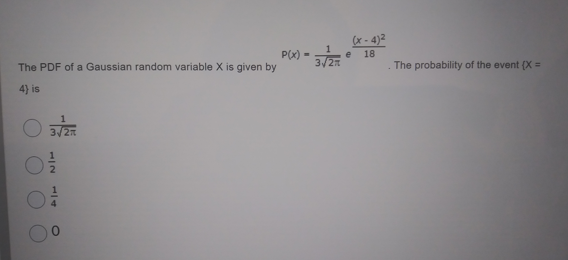 Solved The PDF of a Gaussian random variable x ﻿is given by | Chegg.com