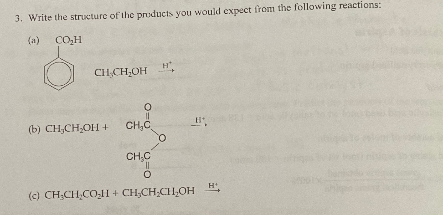 Solved Write the structure of the products you would expect | Chegg.com