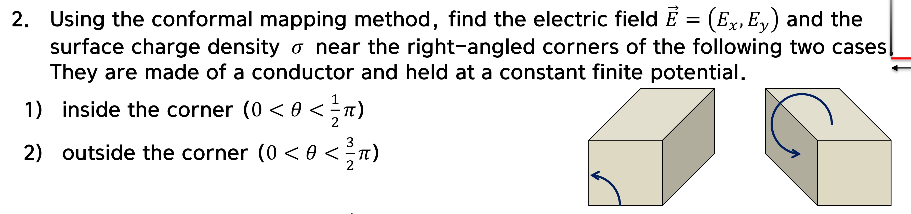Solved Using the conformal mapping method, find the electric | Chegg.com