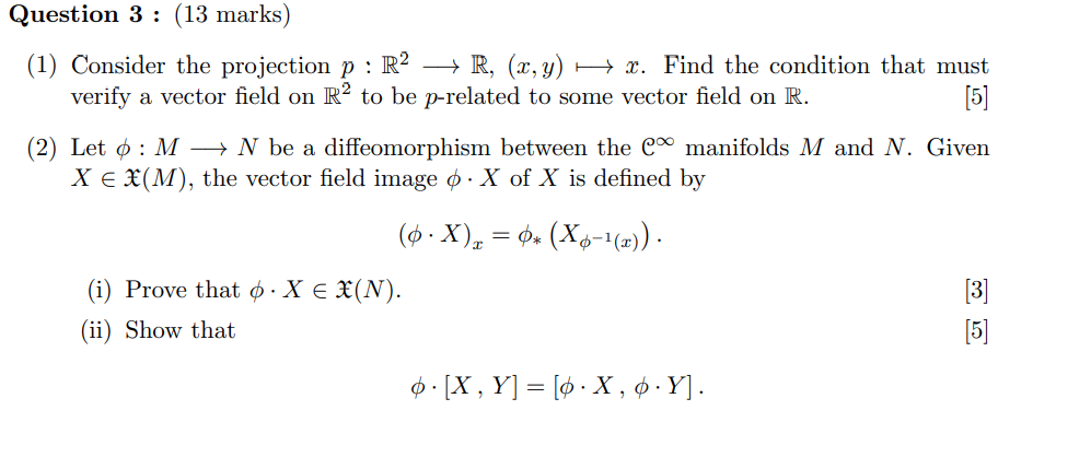Solved (1) Consider the projection p:R2 R,(x,y) x. Find the | Chegg.com
