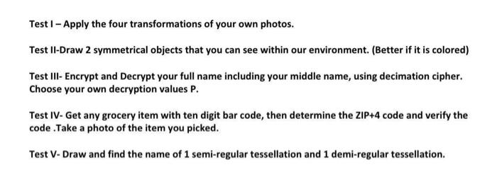 Solved Test 1 - Apply the four transformations of your own | Chegg.com