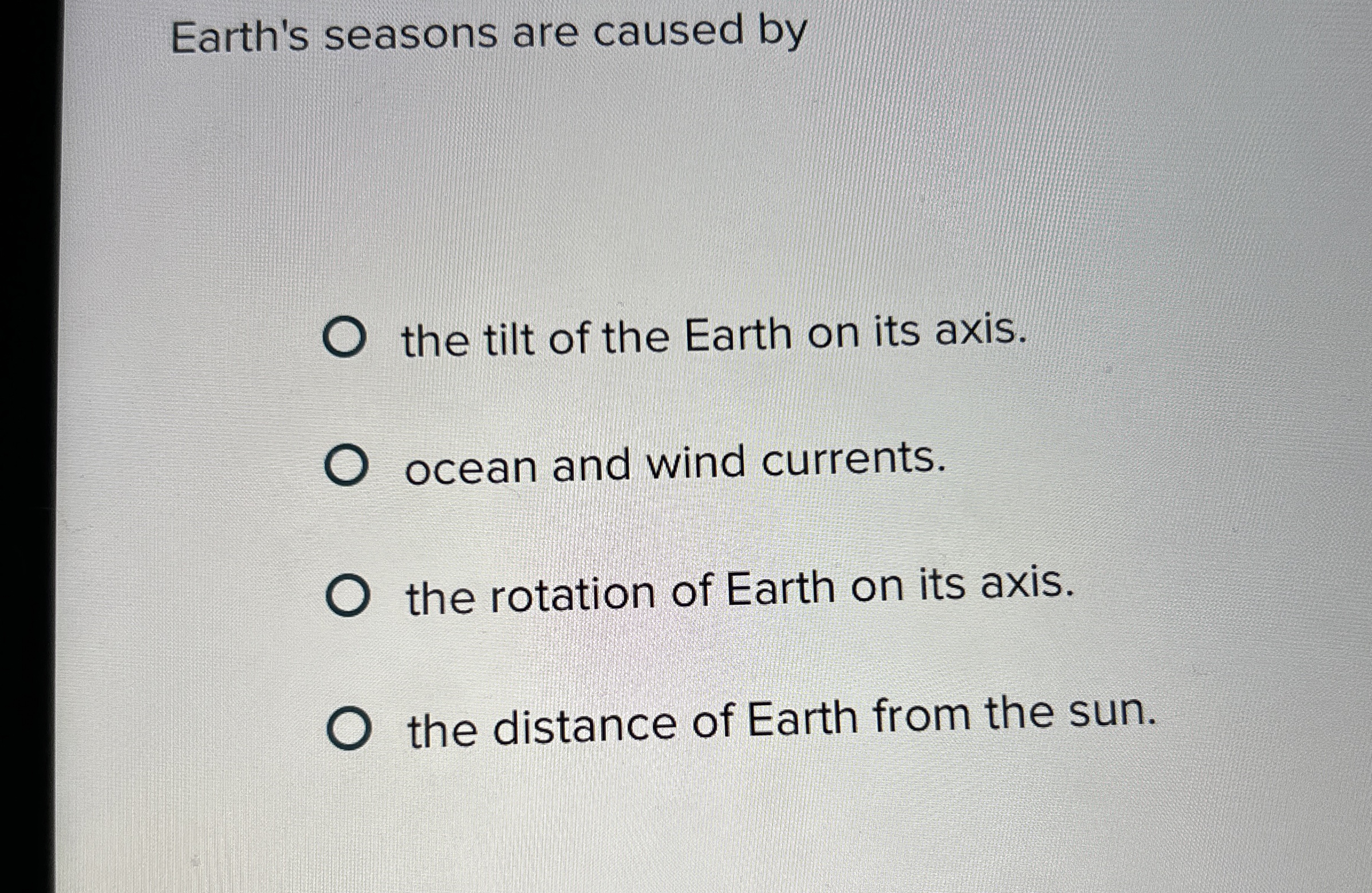 Solved Earth's seasons are caused bythe tilt of the Earth on | Chegg.com