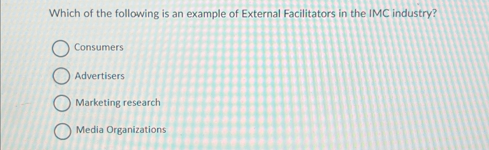 Solved Which of the following is an example of External | Chegg.com