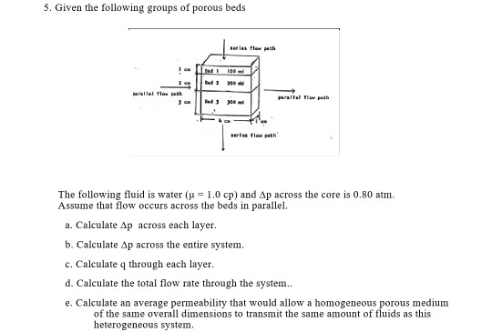 5. Given the following groups of porous beds The | Chegg.com