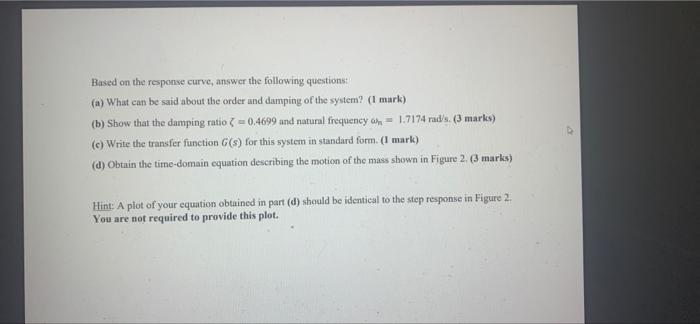 Solved Q3. A single-DoF translating spring-mass-damper | Chegg.com Solved Q3. A single-DoF translating spring-mass-damper | Chegg.com