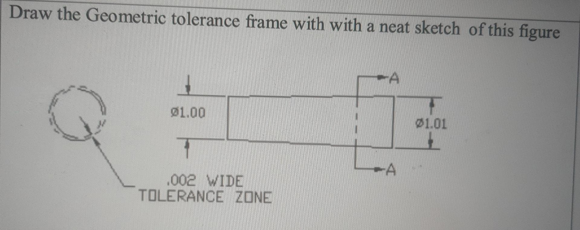 Solved Draw the Geometric tolerance frame with with a neat | Chegg.com