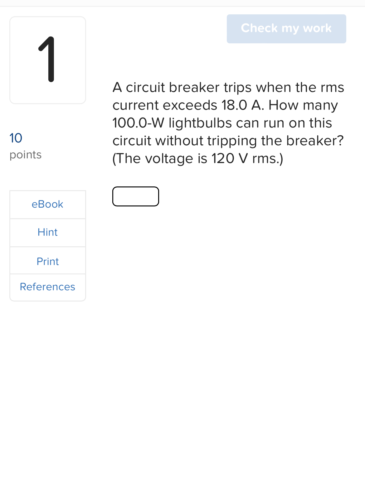 Solved A circuit breaker trips when the rms current exceeds | Chegg.com