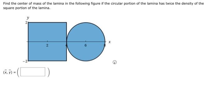 Solved Find the center of mass of the lamina in the | Chegg.com
