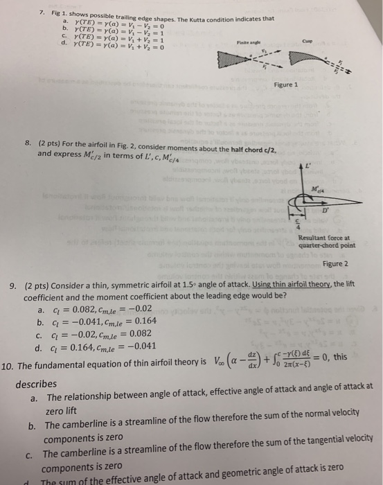 Solved 7. Fig 1. shows possible trailing edge shapes. The | Chegg.com