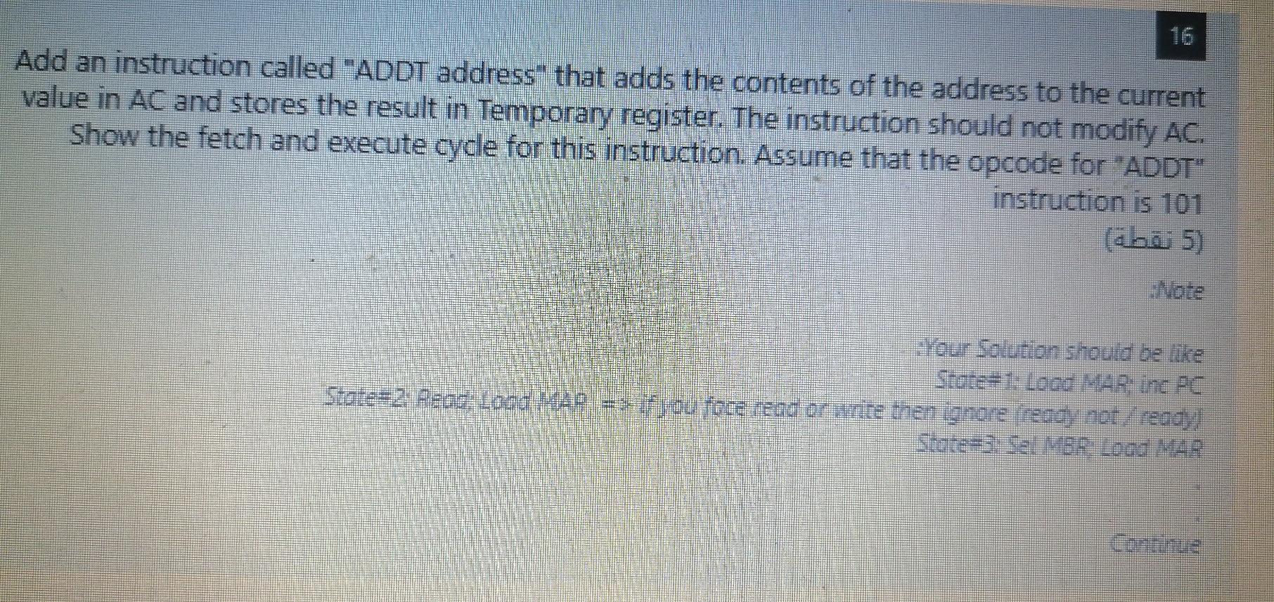 Solved Add an instruction called "ADDT address that adds the | Chegg.com