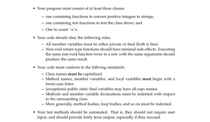 Solved Numbers to Strings ⇒ Implement a static String | Chegg.com Solved Numbers to Strings ⇒ Implement a static String | Chegg.com