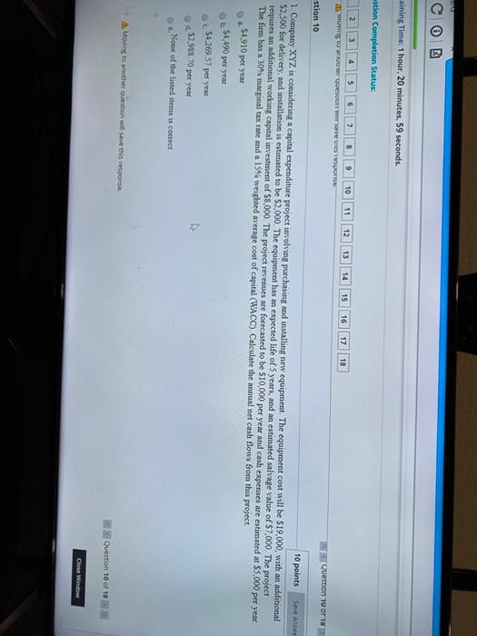 Solved с aining Time: 1 hour, 20 minutes, 59 seconds. stion | Chegg.com Solved с aining Time: 1 hour, 20 minutes, 59 seconds. stion | Chegg.com