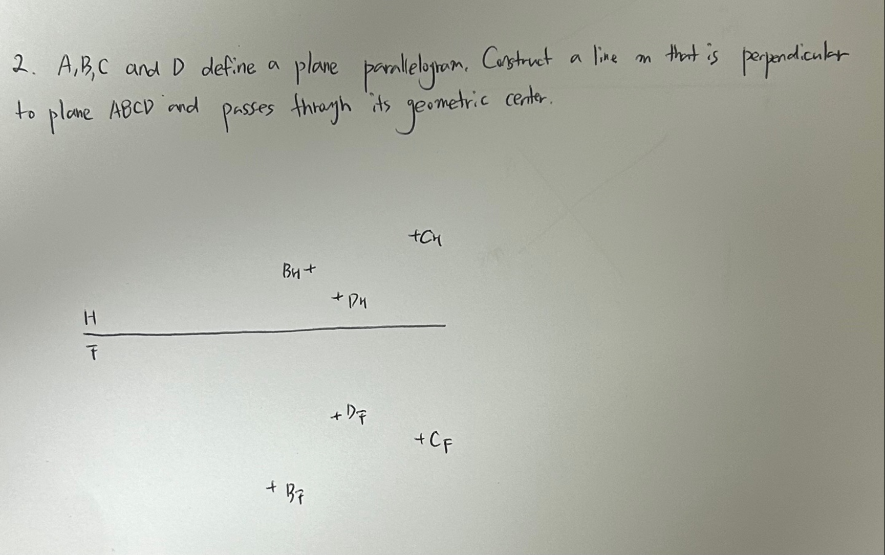 Solved A,B,C ﻿and D ﻿define a plane parallelogram. Construct | Chegg.com