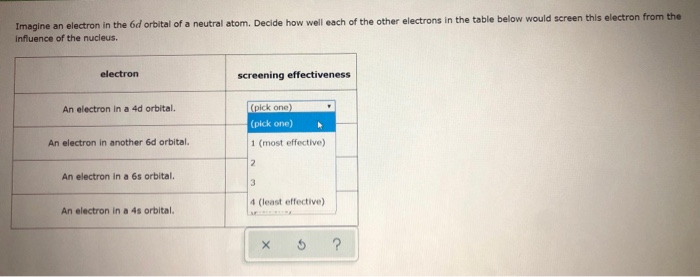 Solved Imagine an electron in the 6d orbital of a neutral | Chegg.com