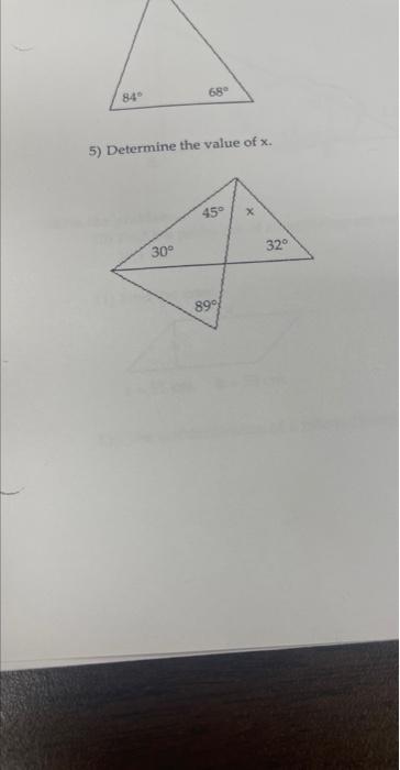 Solved 5) Determine the value of x. | Chegg.com