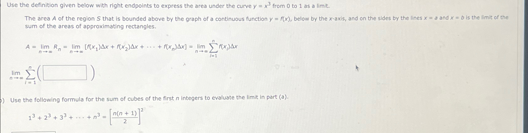 Solved Use the definition given below with right endpoints | Chegg.com