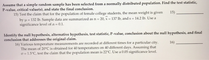 Solved Assume that a simple random sample has been selected | Chegg.com