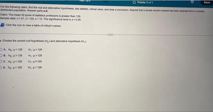 Solved For the following claim, find the null and | Chegg.com