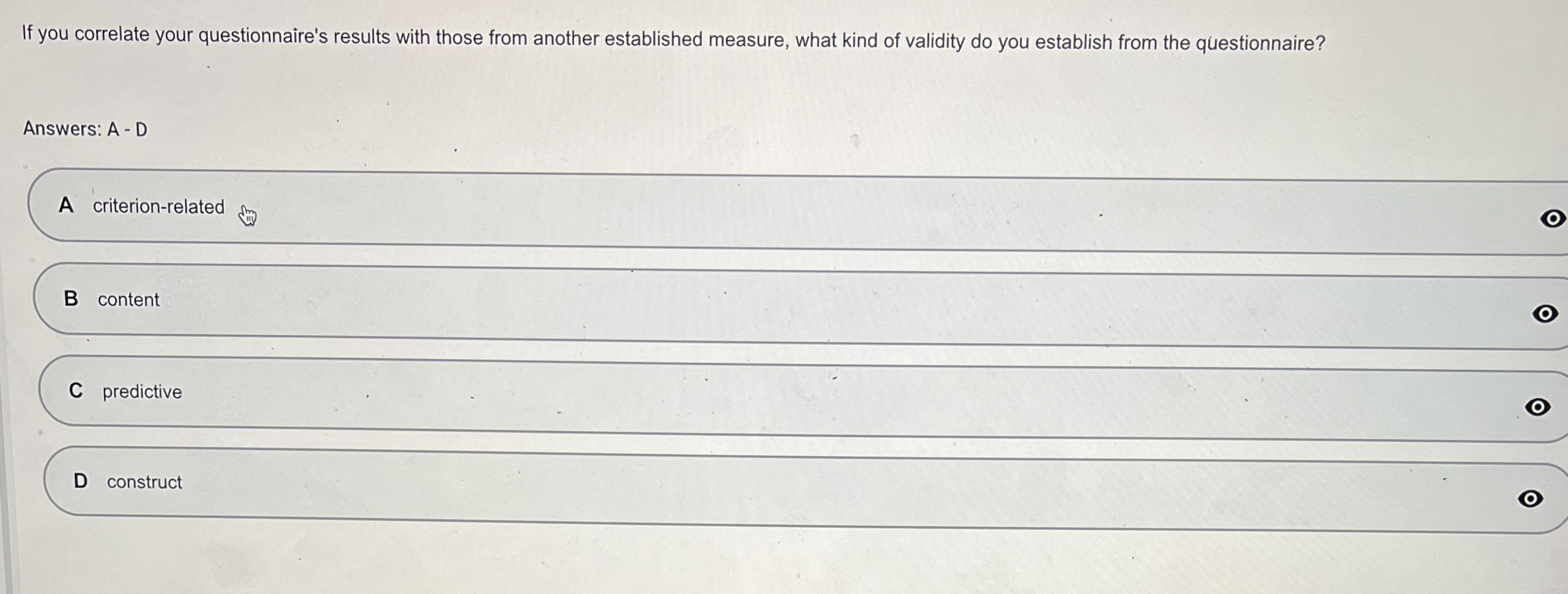 Solved If you correlate your questionnaire's results with | Chegg.com