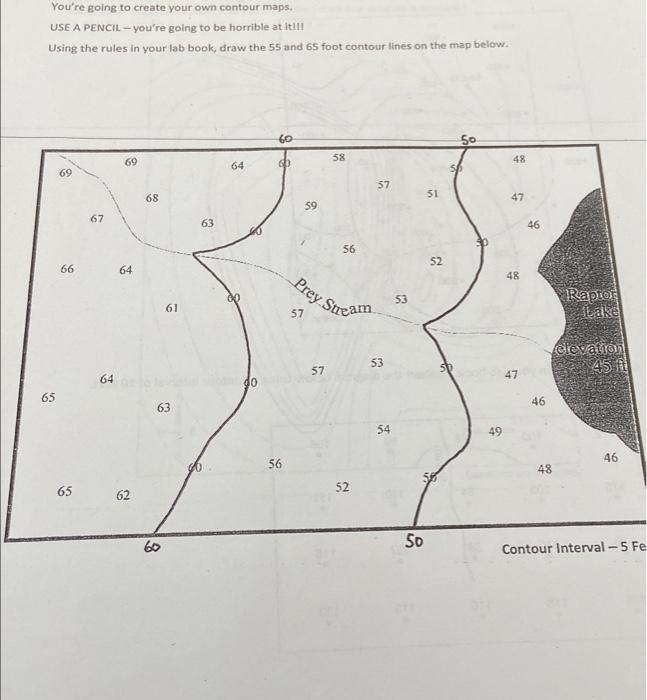 Solved You're going to create your own contour maps. USE A | Chegg.com