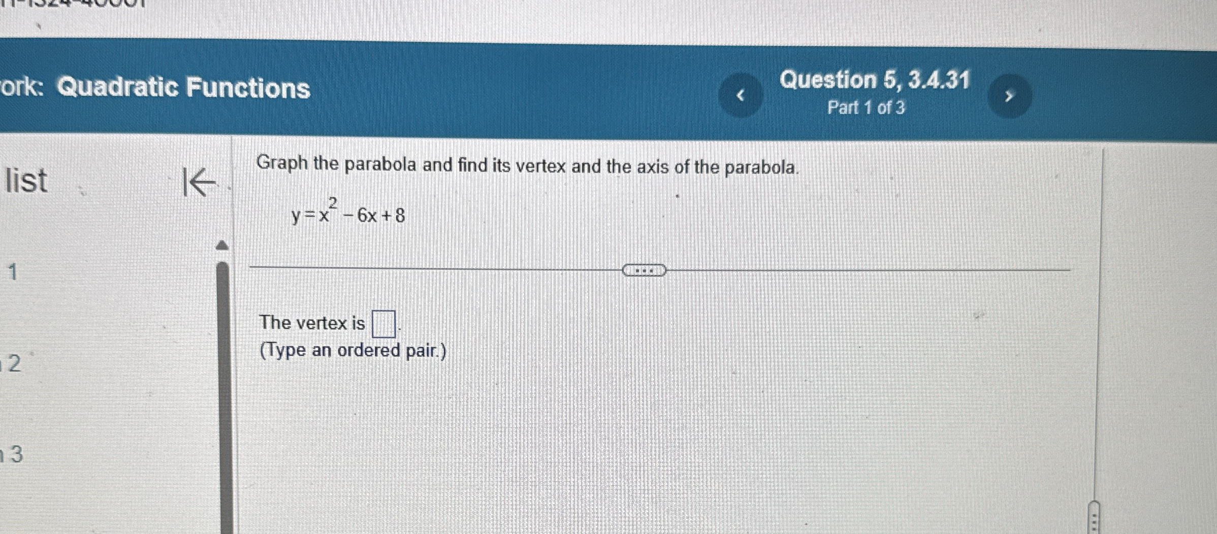 Solved Graph the parabola and find its vertex and the axis | Chegg.com