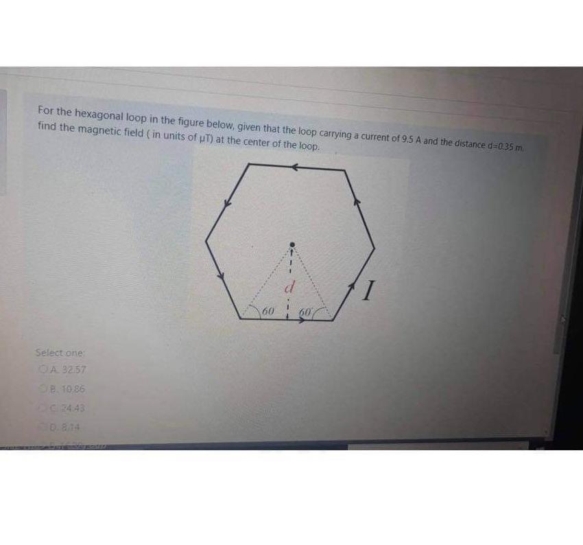 Solved For the hexagonal loop in the figure below, given | Chegg.com