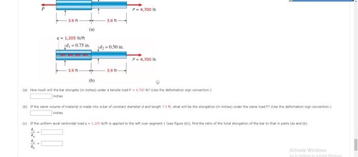 Solved A steel bar is 7 ft long and has a circular cross | Chegg.com
