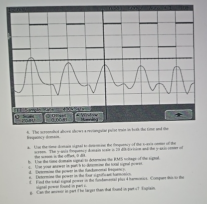 Solved The screenshot above shows a rectangular pulse train | Chegg.com