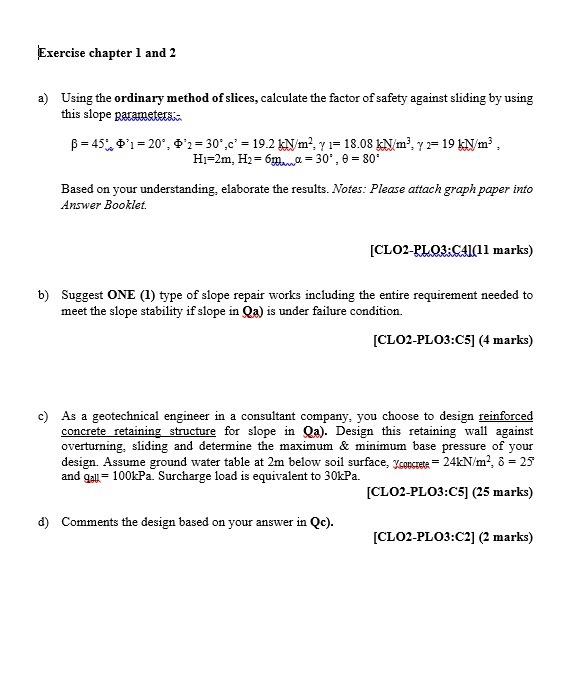 Solved Exercise chapter 1 and 2 a) Using the ordinary method | Chegg.com