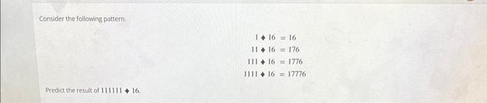 Solved Consider the following pattern. | Chegg.com