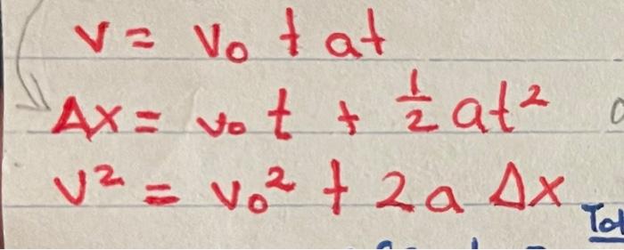 Solved vAxv2=v0+at=v0t+21at2=v02+2aΔx65. (III) A rock is | Chegg.com