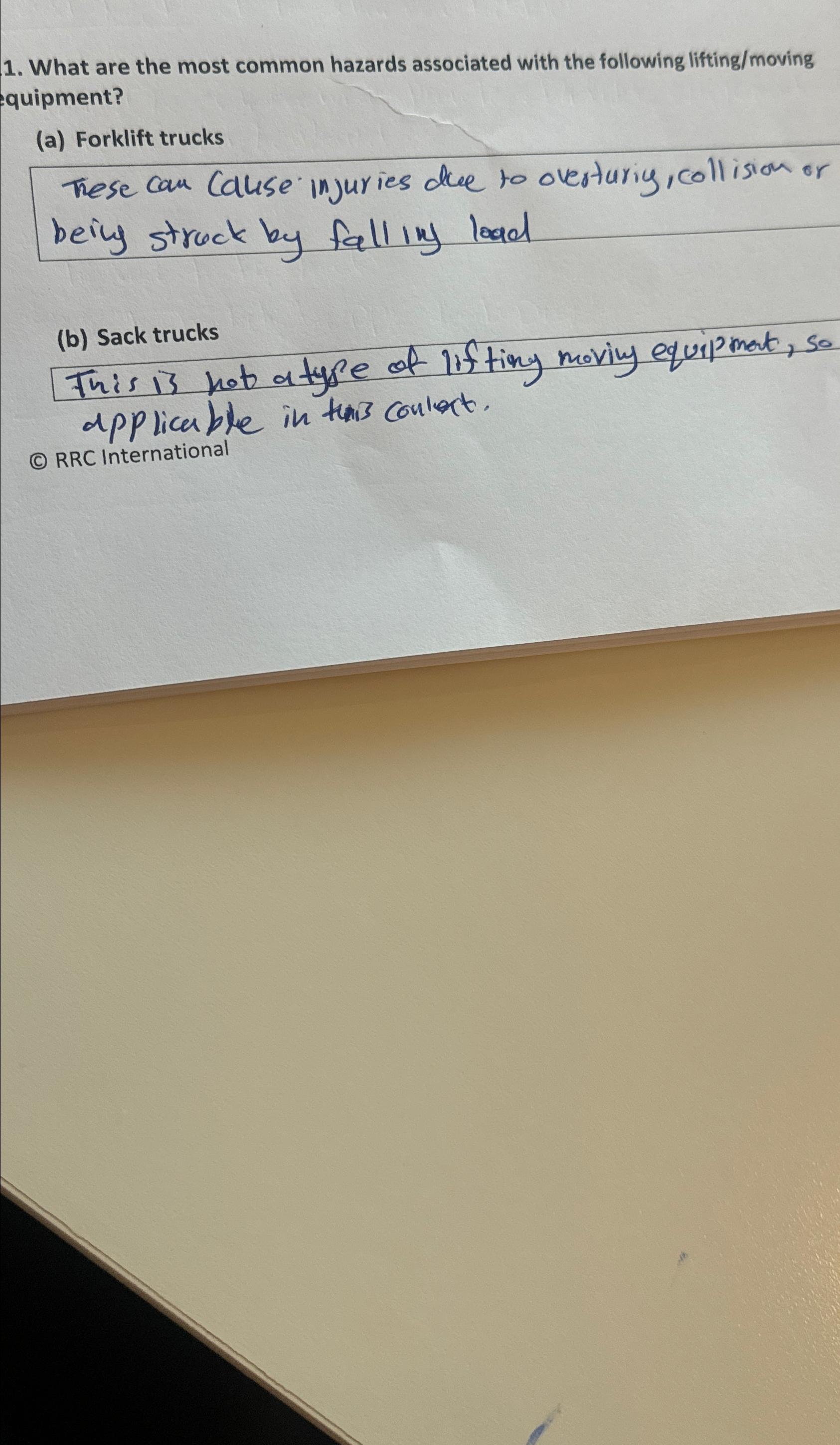 Solved What are the most common hazards associated with the | Chegg.com