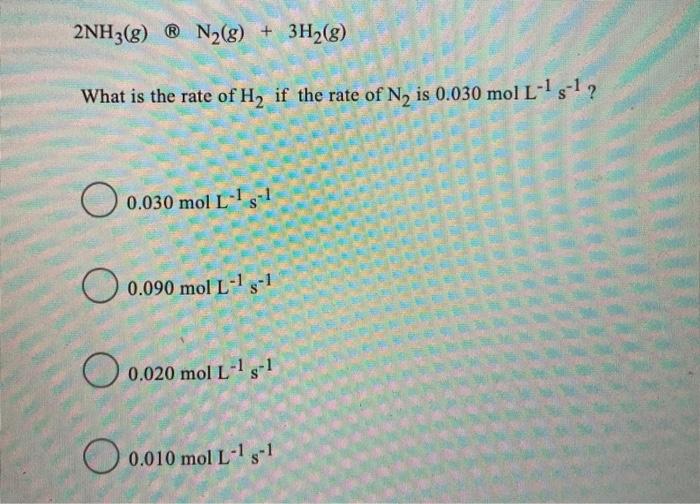 Solved Consider the reaction 2NH3(g) ® N2(g) + 3H2(g) What | Chegg.com