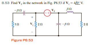 Solved 8.53 ﻿Find Vs ﻿in the network in Fig. P8.53 ﻿if | Chegg.com