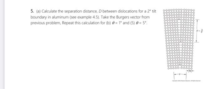 5. (a) Calculate the separation distance, D between | Chegg.com
