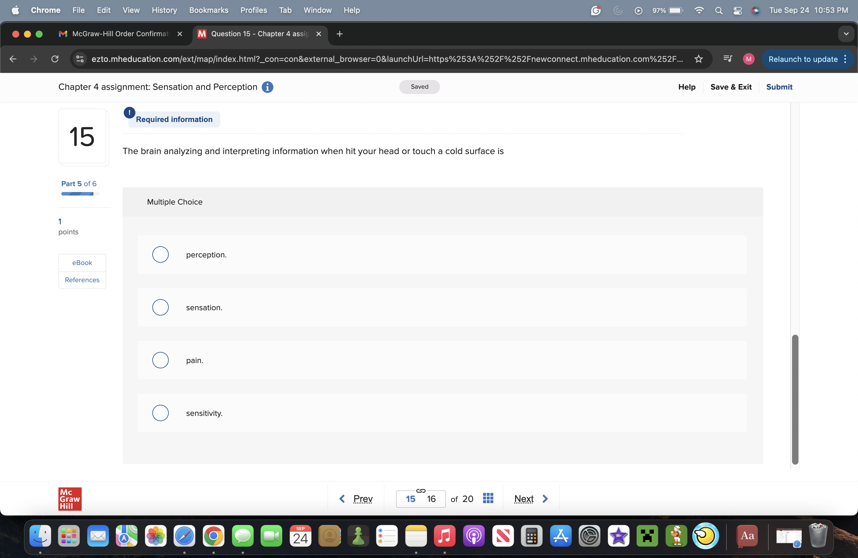 Solved The brain analyzing and interpreting information when | Chegg.com