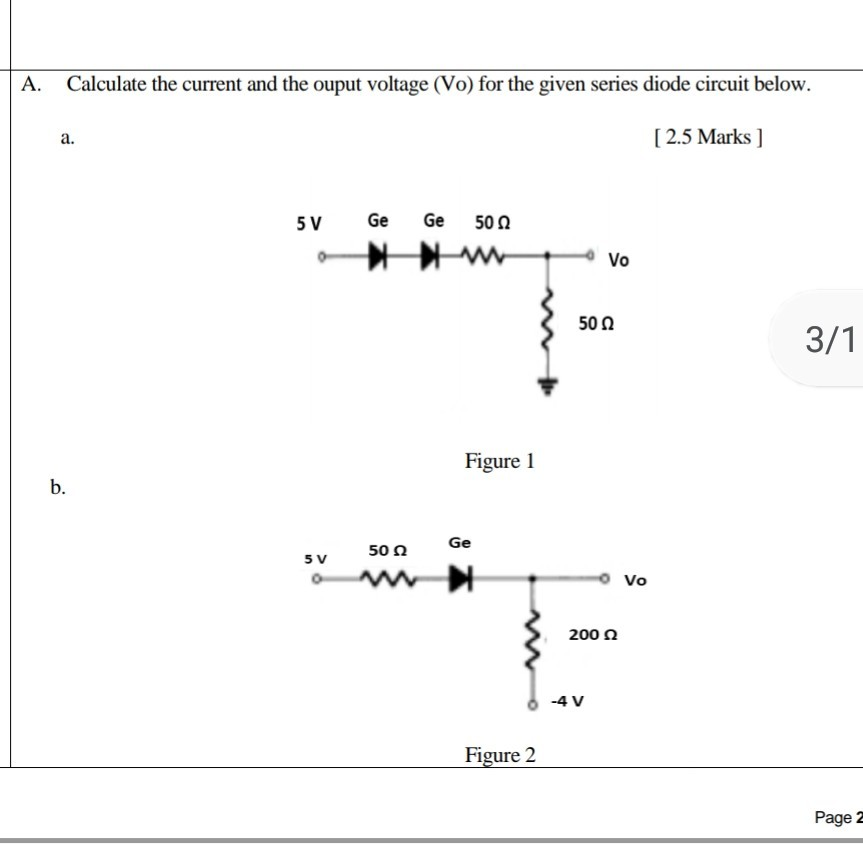 Solved A. Calculate the current and the ouput voltage (Vo) | Chegg.com